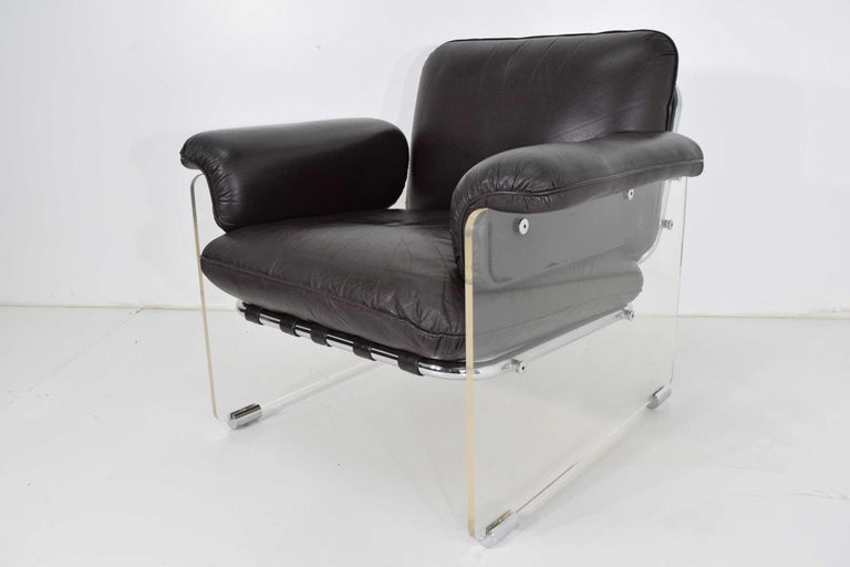 Pace Collection Argenta Lucite Lounge Chair at 1stDibs