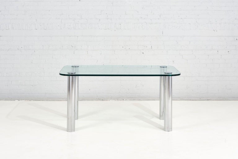 Pace Collection Chrome And Glass Dining Table, 1970 For Sale at 1stDibs