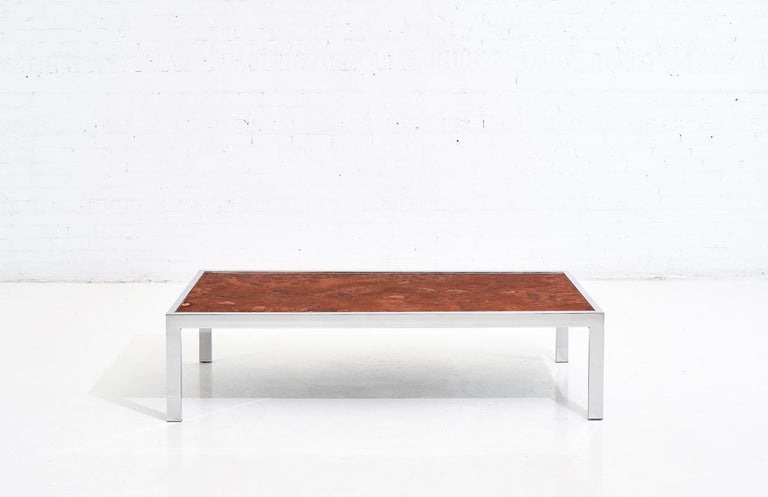 Pace Collection Copper and Chrome Coffee Table, 1970 at 1stDibs