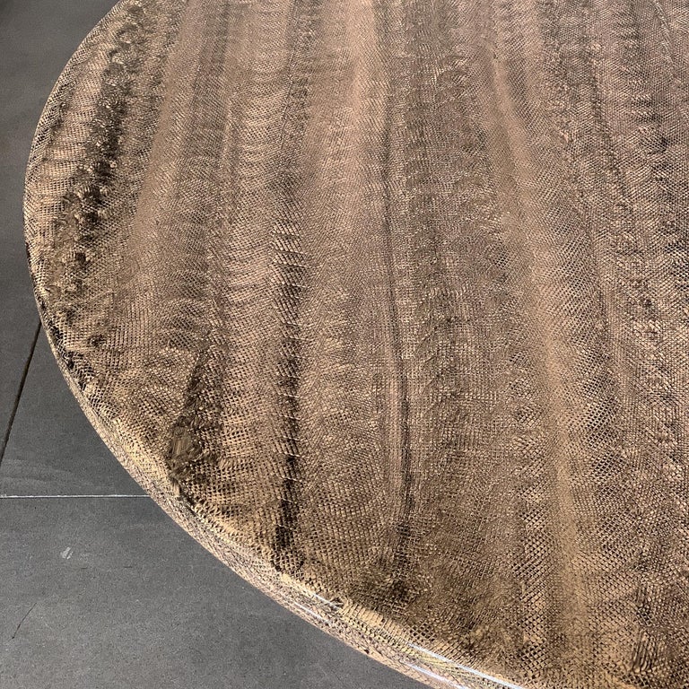 Pace Collection Faux Snakeskin Chrome Pedestal Dining Table at 1stDibs