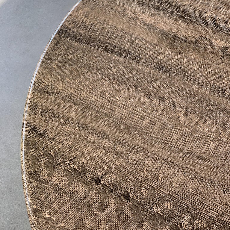 Pace Collection Faux Snakeskin Chrome Pedestal Dining Table at 1stDibs