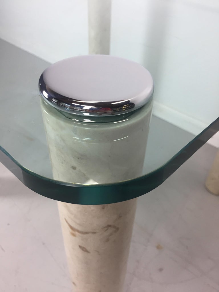Pace Collection Glass and Marble Card Table Midcentury at 1stDibs
