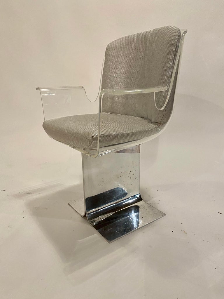 Pace Collection Lucite Swivel Dining Chairs, Model no. 171, Set of 4 ...