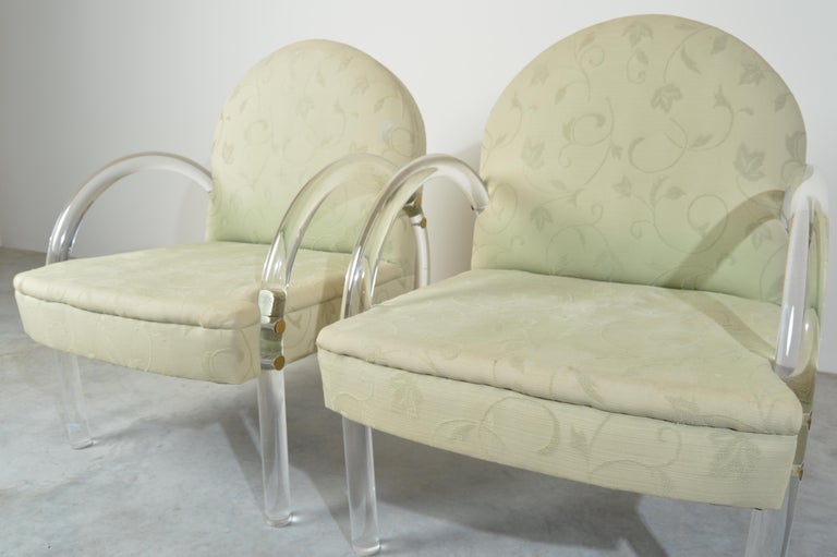 Pace Collection Lucite Waterfall Armchairs at 1stDibs