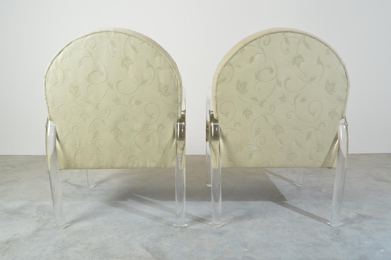 Pace Collection Lucite Waterfall Armchairs at 1stDibs