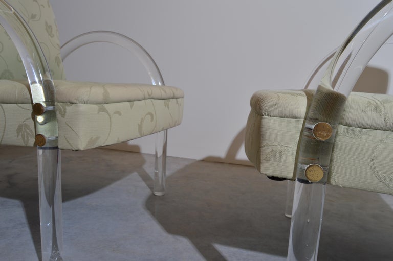 Pace Collection Lucite Waterfall Armchairs at 1stDibs