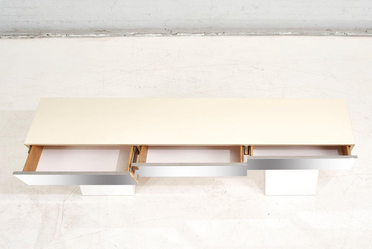 Pace Collection Wall Shelf with Stainless Steel Drawers, 1970 For Sale ...