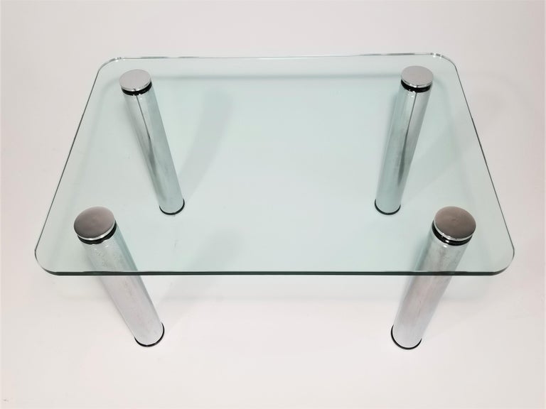 Pace Glass and Chrome Midcentury End Table or Coffee Table For Sale at ...