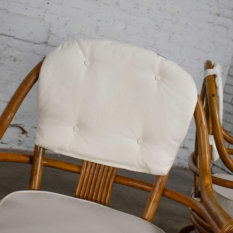 Pacific Rattan Game or Dining Table Round Glass Top and 4 Rolling ...