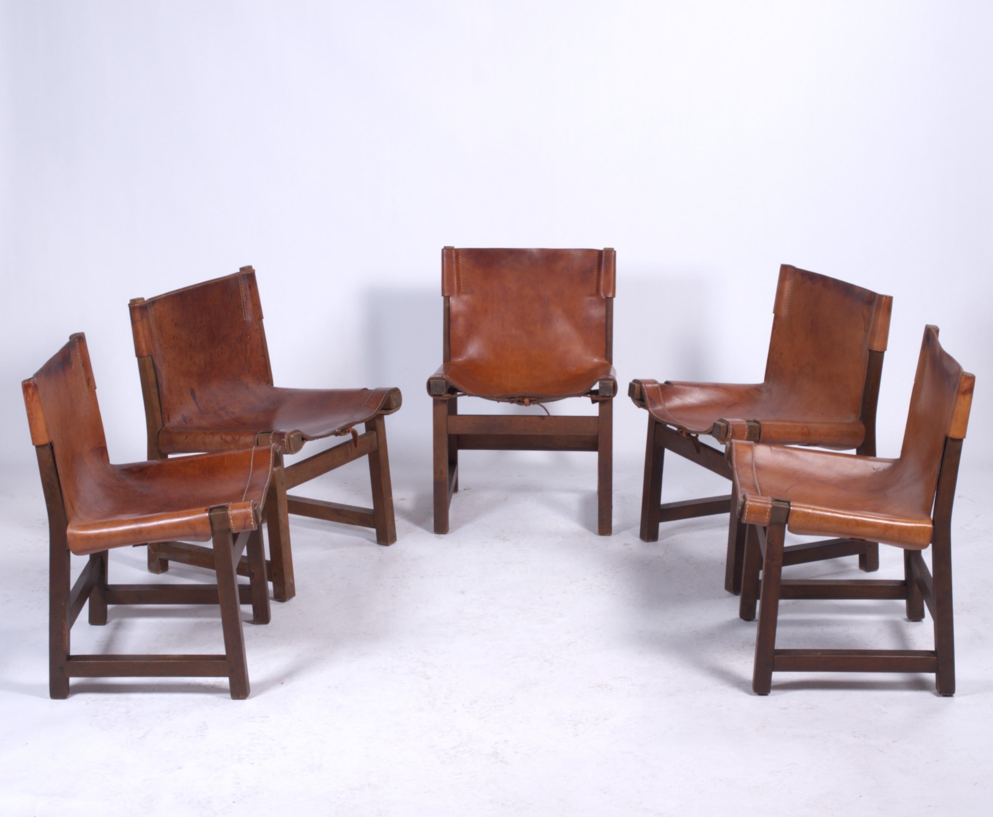 Paco Munoz Riaza Leather Spanish Hunting Chair 1960s Vintage Design at ...