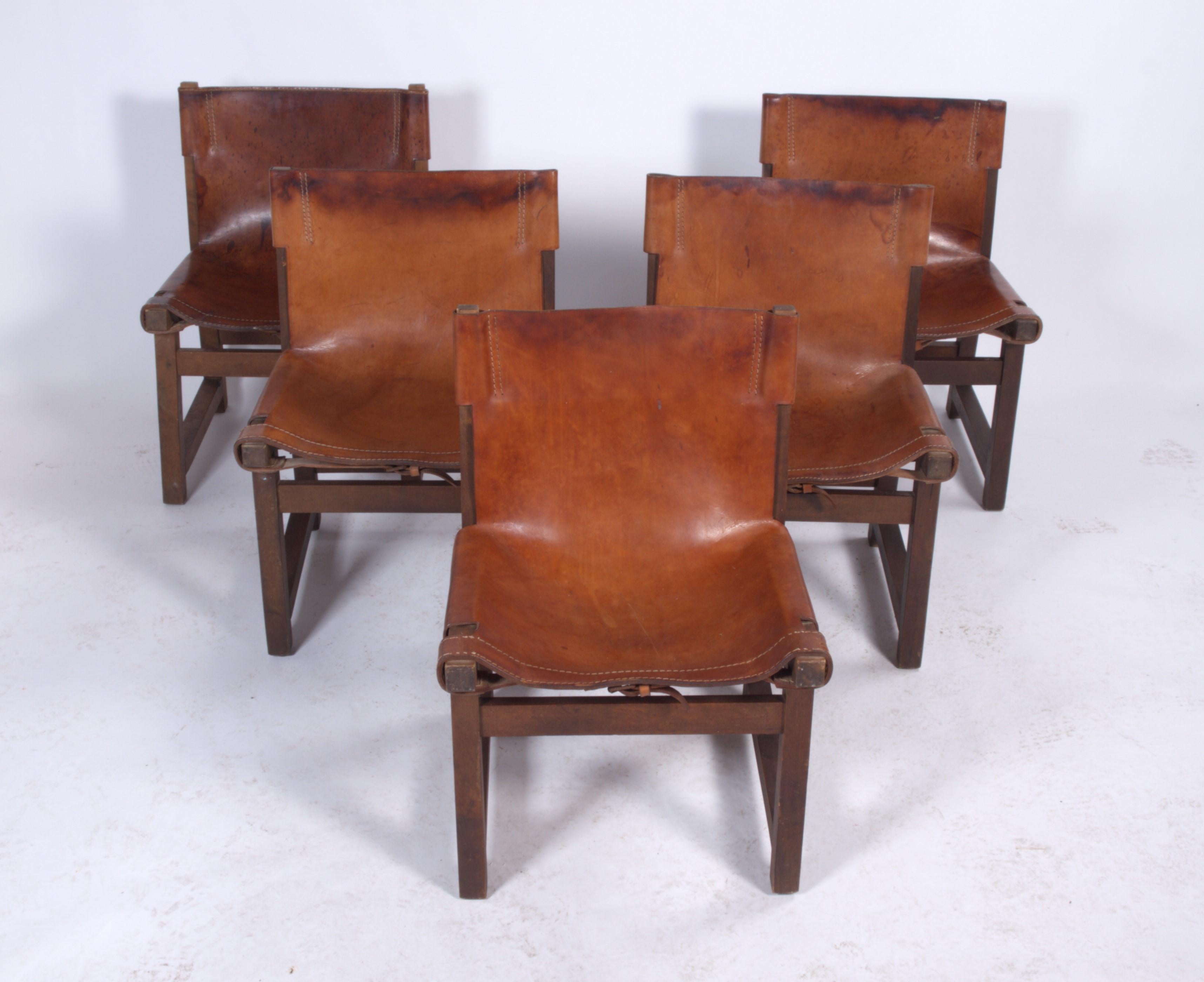 Paco Munoz Riaza Leather Spanish Hunting Chair 1960s Vintage Design at ...