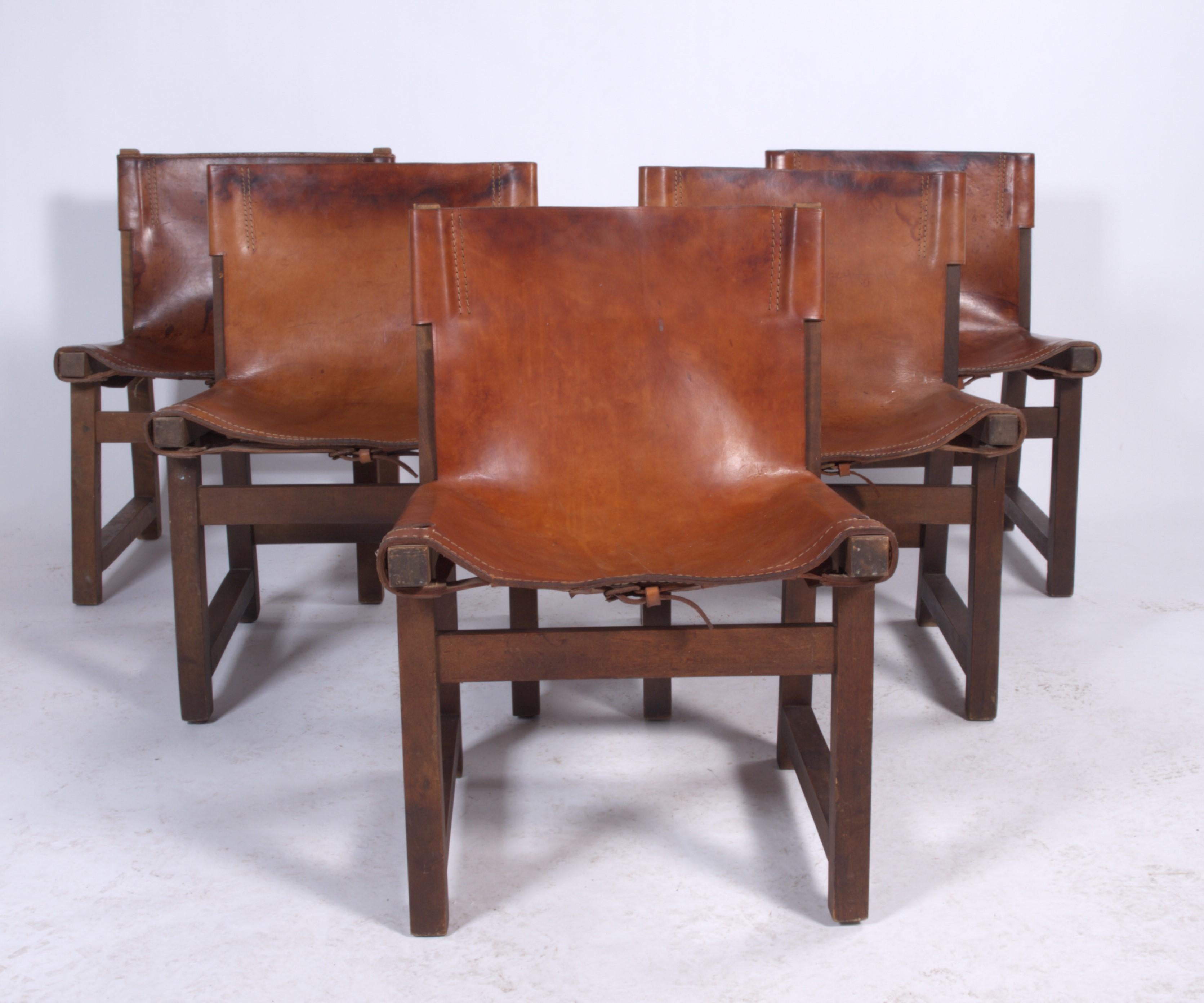 Paco Munoz Riaza Leather Spanish Hunting Chair 1960s Vintage Design at ...