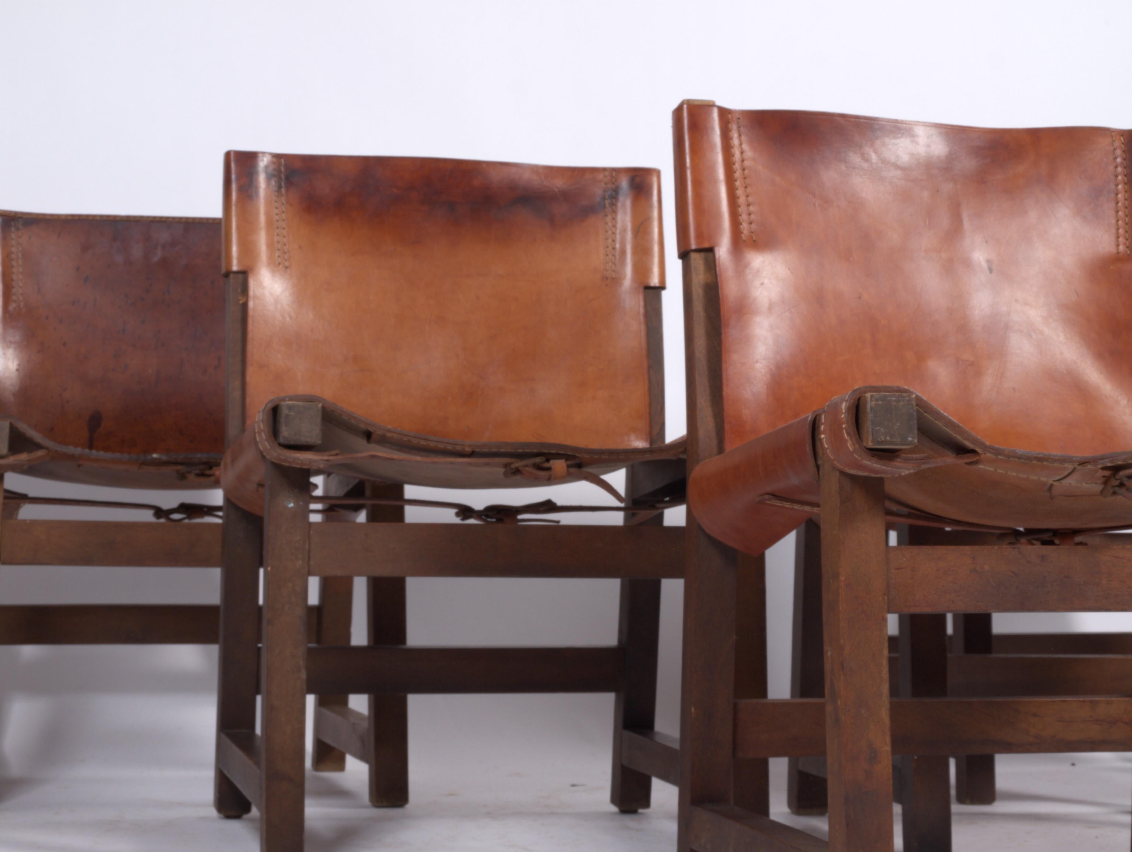 Paco Munoz Riaza Leather Spanish Hunting Chair 1960s Vintage Design at ...