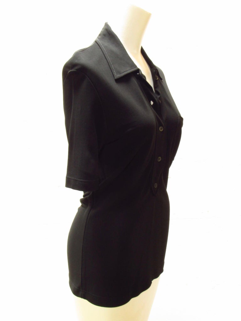 Paco Rabanne Black Short Sleeve Polo For Sale at 1stDibs