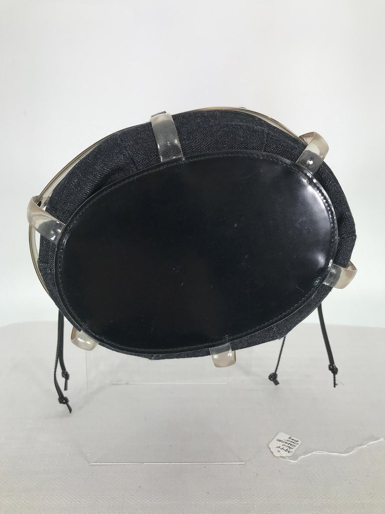 Paco Rabanne Clear Vinyl Cage handbag with Denim Liner For Sale at 1stDibs