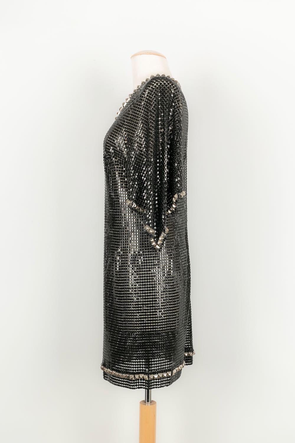 Paco Rabanne Mini Dress in Metallic Mesh For Sale at 1stDibs