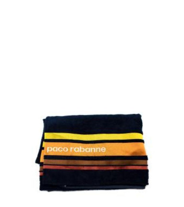 Paco Rabanne Navy loop back cotton beach towel For Sale at 1stDibs