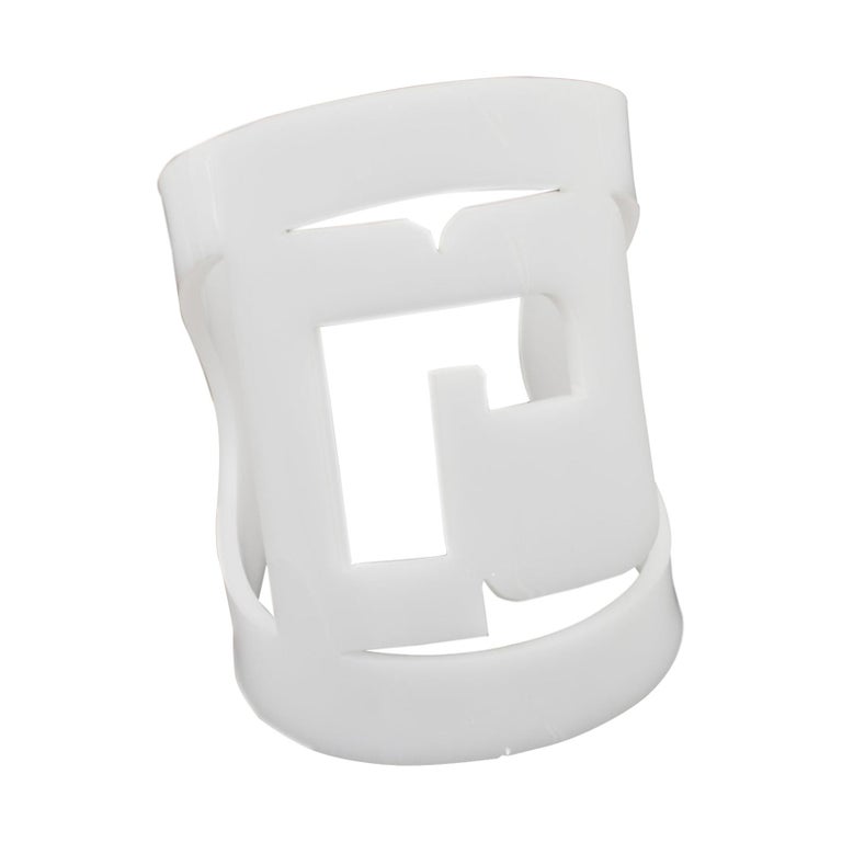 Paco Rabanne Paris White Acrylic Lucite Cuff Bangle Bracelet For Sale ...