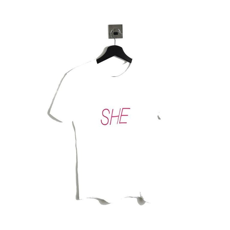 Paco Rabanne Pink She Font Slim Fit Tee White, Size XS For Sale at 1stDibs