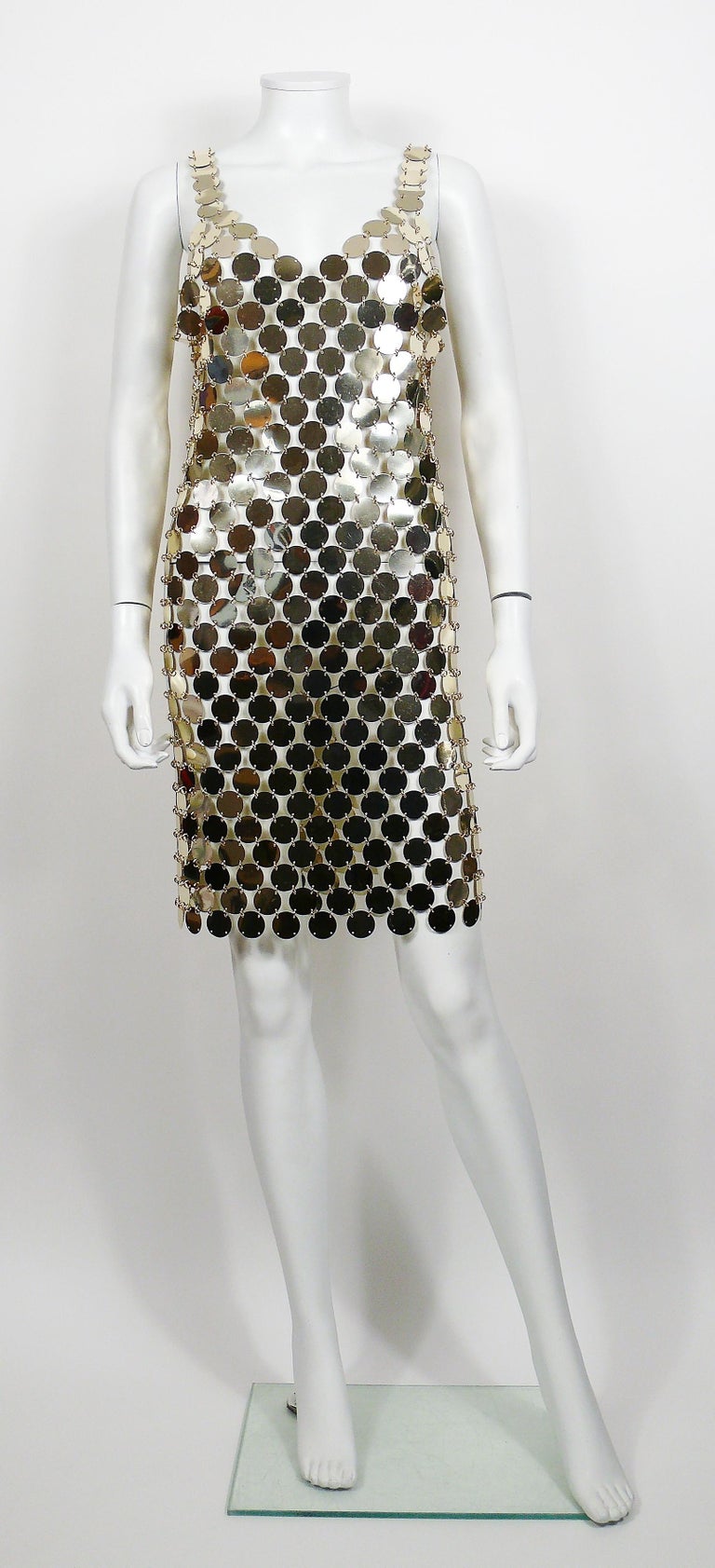 Paco Rabanne Vintage 1996 Gold Rhodoid Disc Do It Yourself Dress at ...