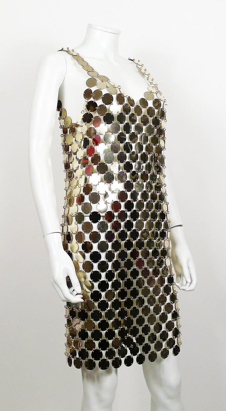 Paco Rabanne Vintage 1996 Gold Rhodoid Disc Do It Yourself Dress at ...