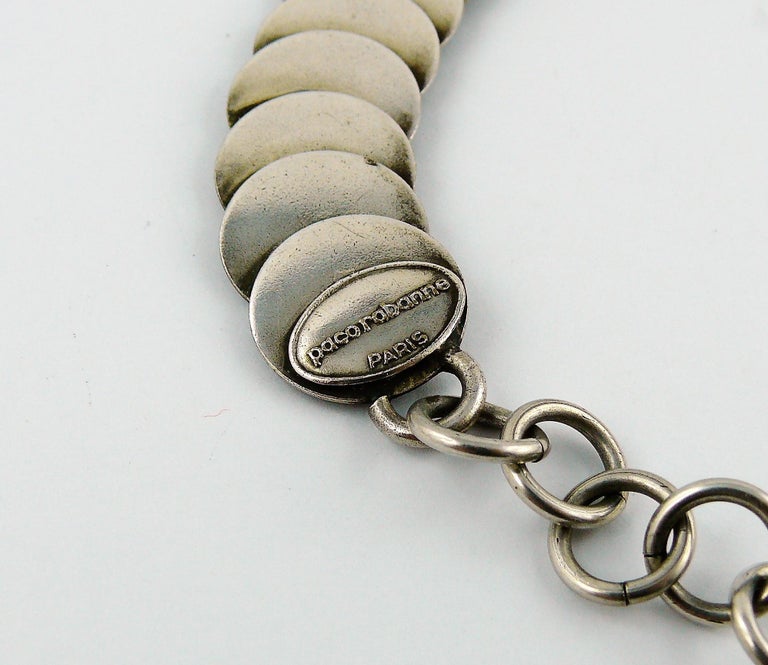 Paco Rabanne Vintage Rhodoid and Metal Discs Necklace at 1stDibs | paco rabanne necklace