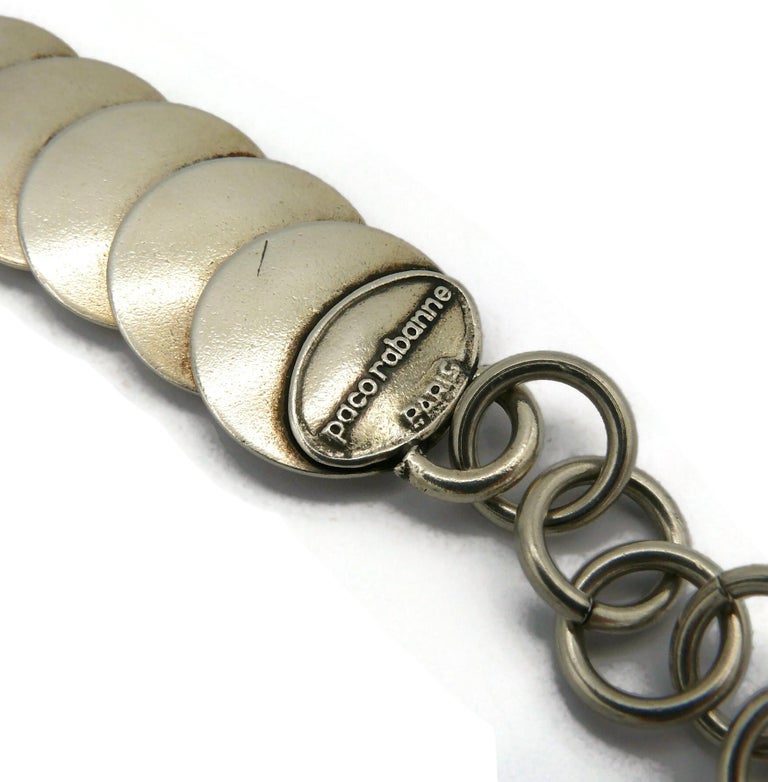 PACO RABANNE Vintage Rhodoid and Metal Discs Necklace For Sale at 1stDibs