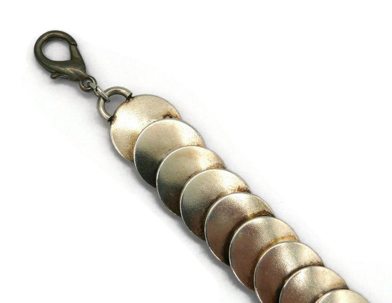 PACO RABANNE Vintage Rhodoid and Metal Discs Necklace For Sale at 1stDibs