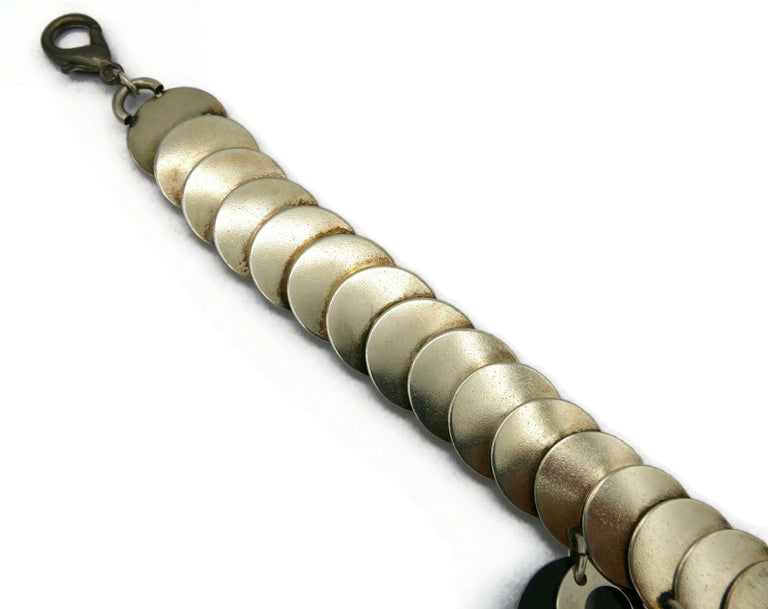 PACO RABANNE Vintage Rhodoid and Metal Discs Necklace For Sale at 1stDibs