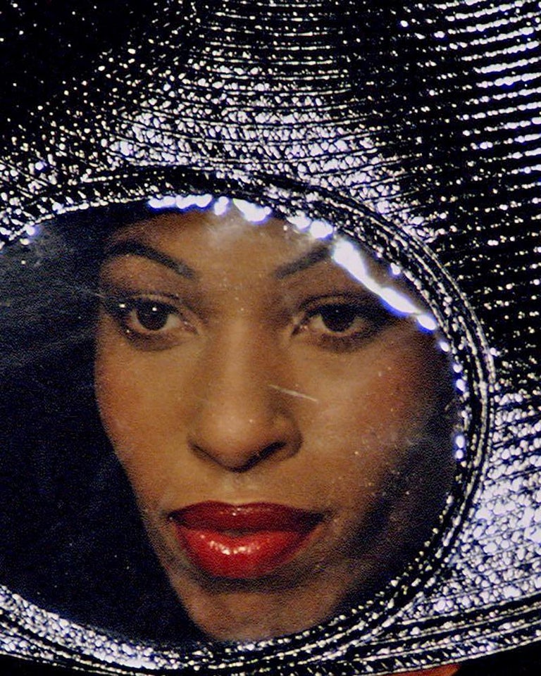 Paco Rabanne x Regis Haute Couture black straw hat with vinyl visor, ss ...