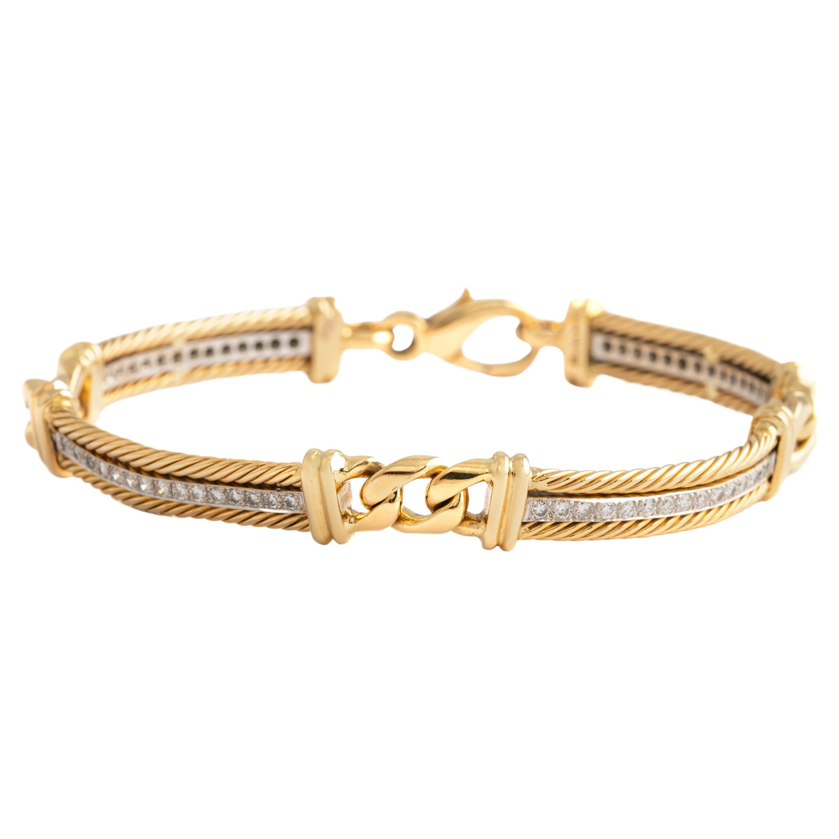 Padani Diamond White and Yellow Gold Bracelet For Sale at 1stDibs ...