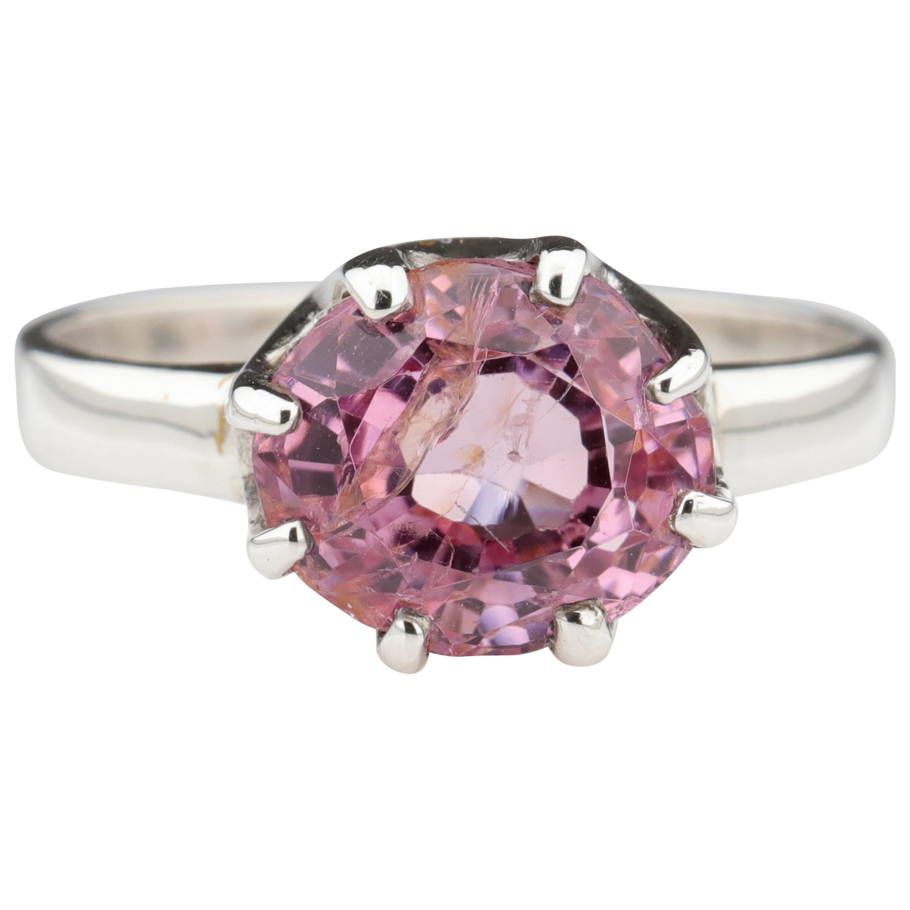 No Heat Natural Musky Pink Padparadscha Sapphire Ring Platinum ...