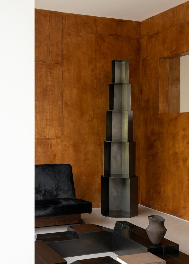Pagoda #02, Sculptural Display Cabinets by Singchan Design Black Colour ...