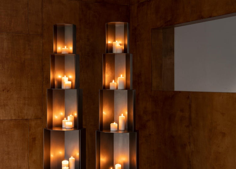 Pagoda #02, Sculptural Display Cabinets by Singchan Design Black Colour ...