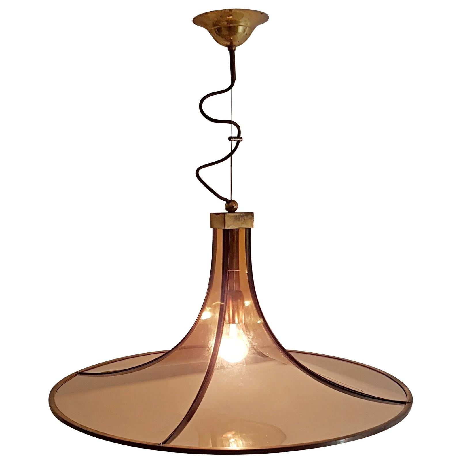 Pagoda Glass Chandelier by Esperia, Italy, 1970s For Sale at 1stDibs