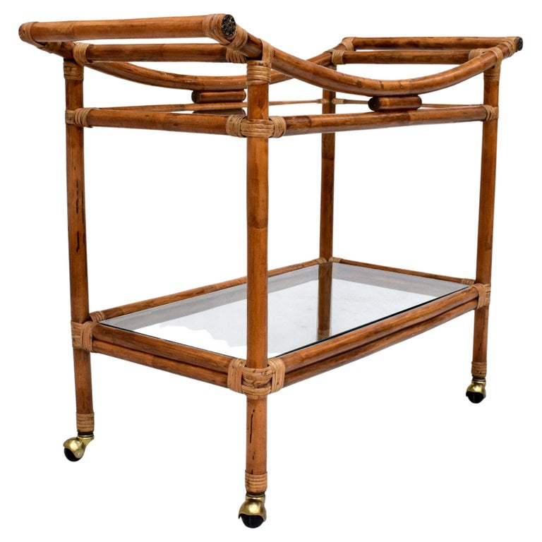 Pagoda Style Bamboo Bar Cart at 1stDibs