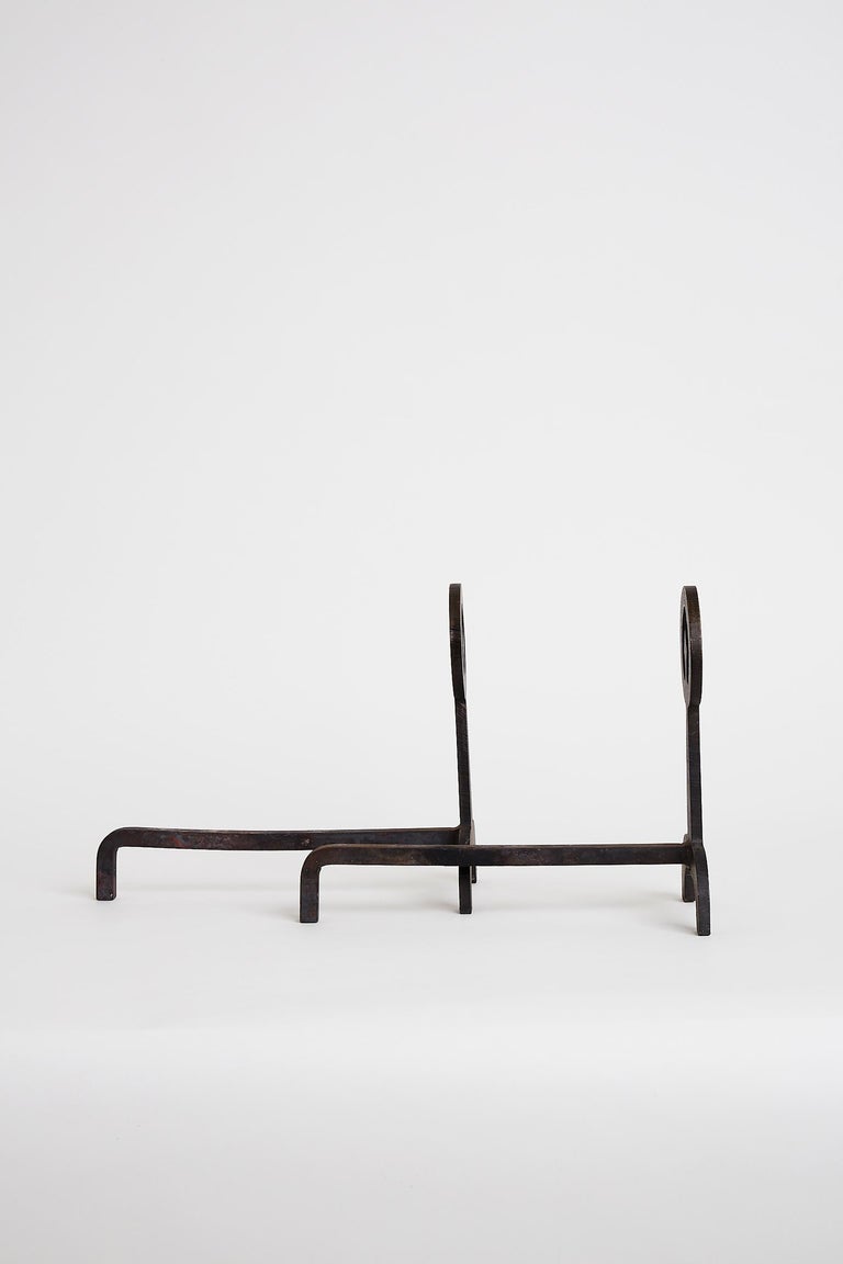 Pair of Midcentury Iron Fire Dogs at 1stDibs