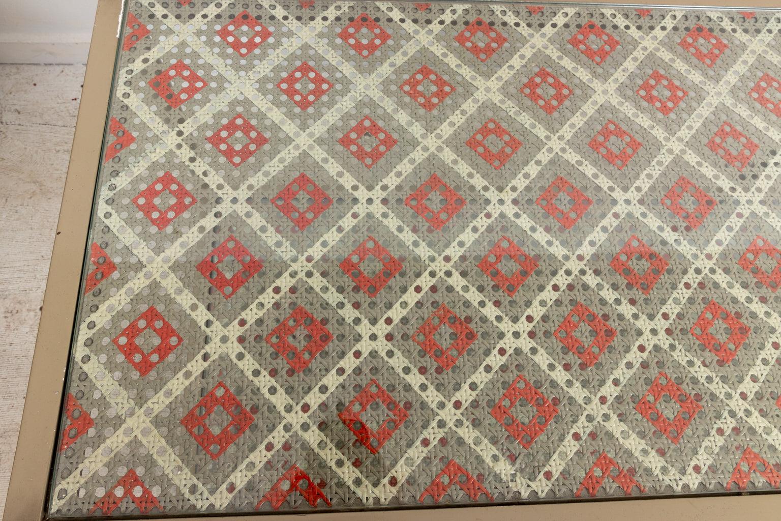 Paint Decorated Caned Console Table For Sale at 1stDibs