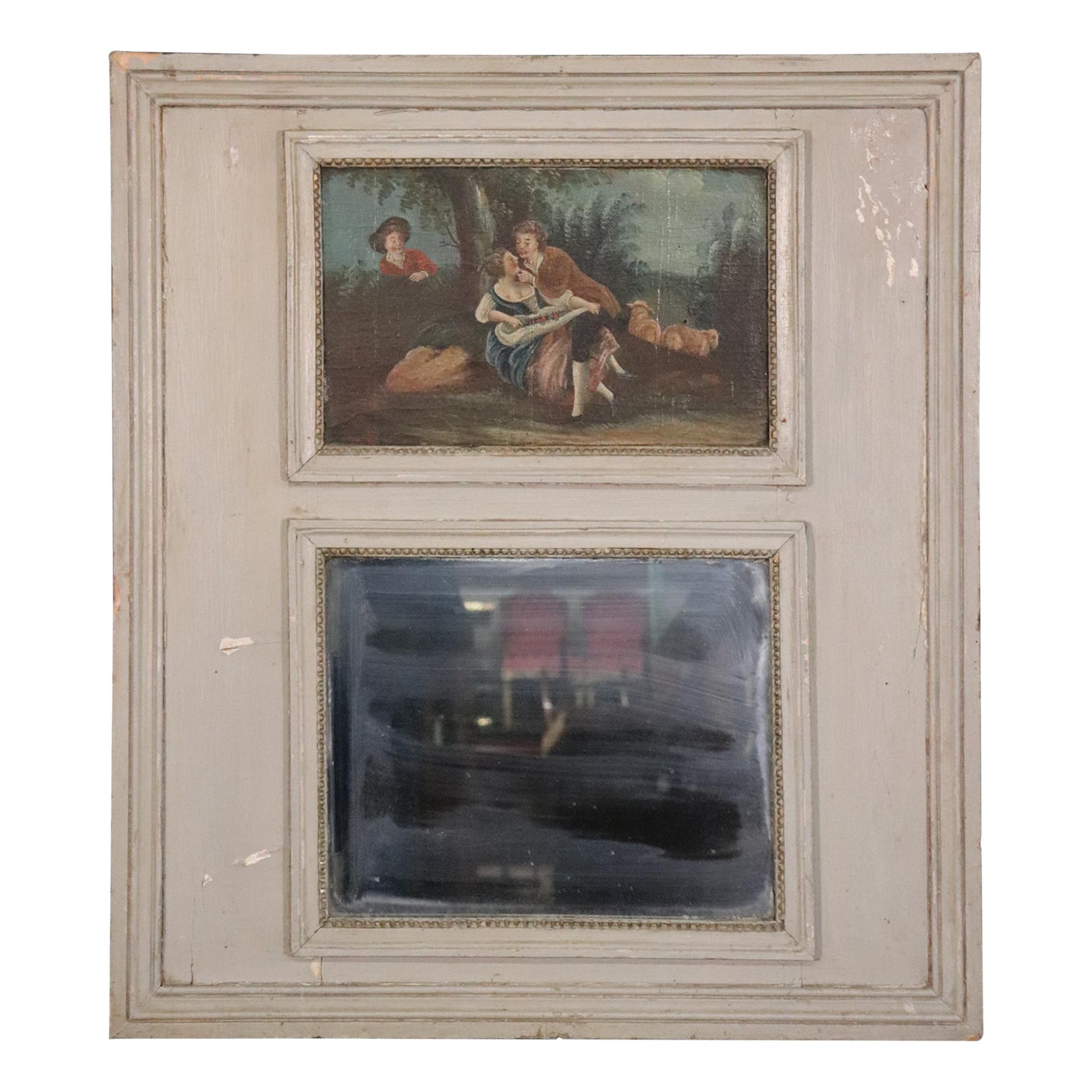 1950s Polychrome Wooden Mirror with Scenes at 1stDibs