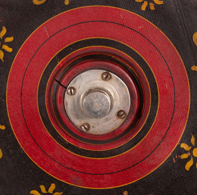 Paint-Decorated Game Wheel in Scarlet Red, Chrome Yellow and Black, Ca ...