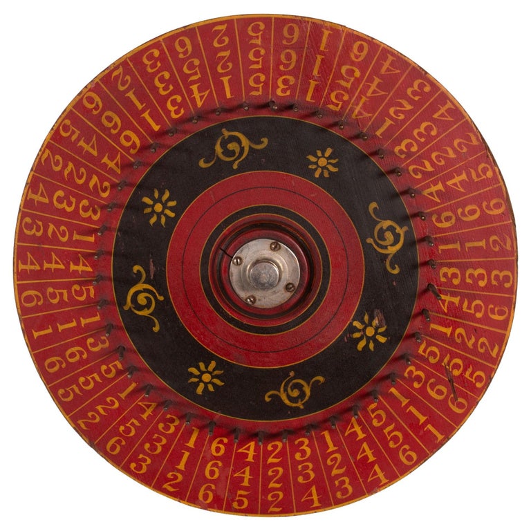 Paint-Decorated Game Wheel in Scarlet Red, Chrome Yellow and Black, Ca ...