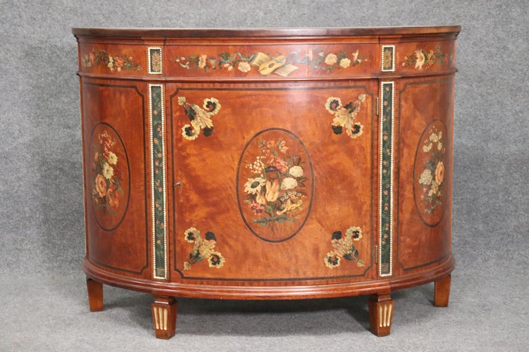 Paint Decorated Satinwood English Adams Style English Commode circa ...