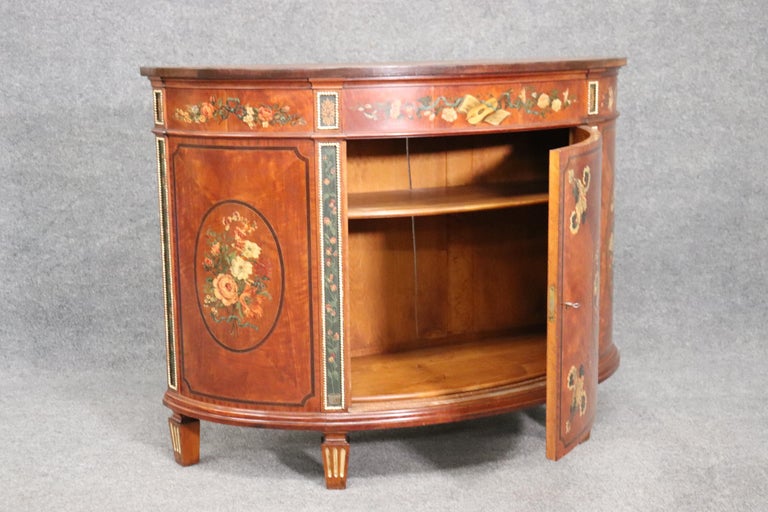 Paint Decorated Satinwood English Adams Style English Commode circa ...