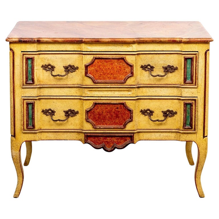 Paint Decorated Two Drawer Chest For Sale at 1stDibs