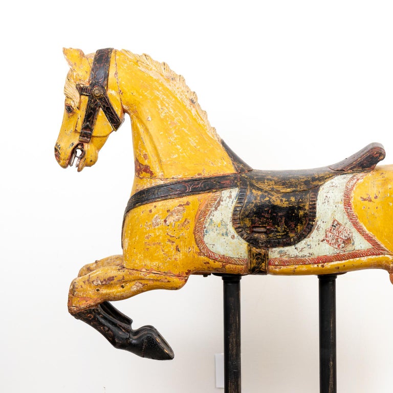 Painted 19th Century Antique American Carousel Horse For Sale at 1stDibs