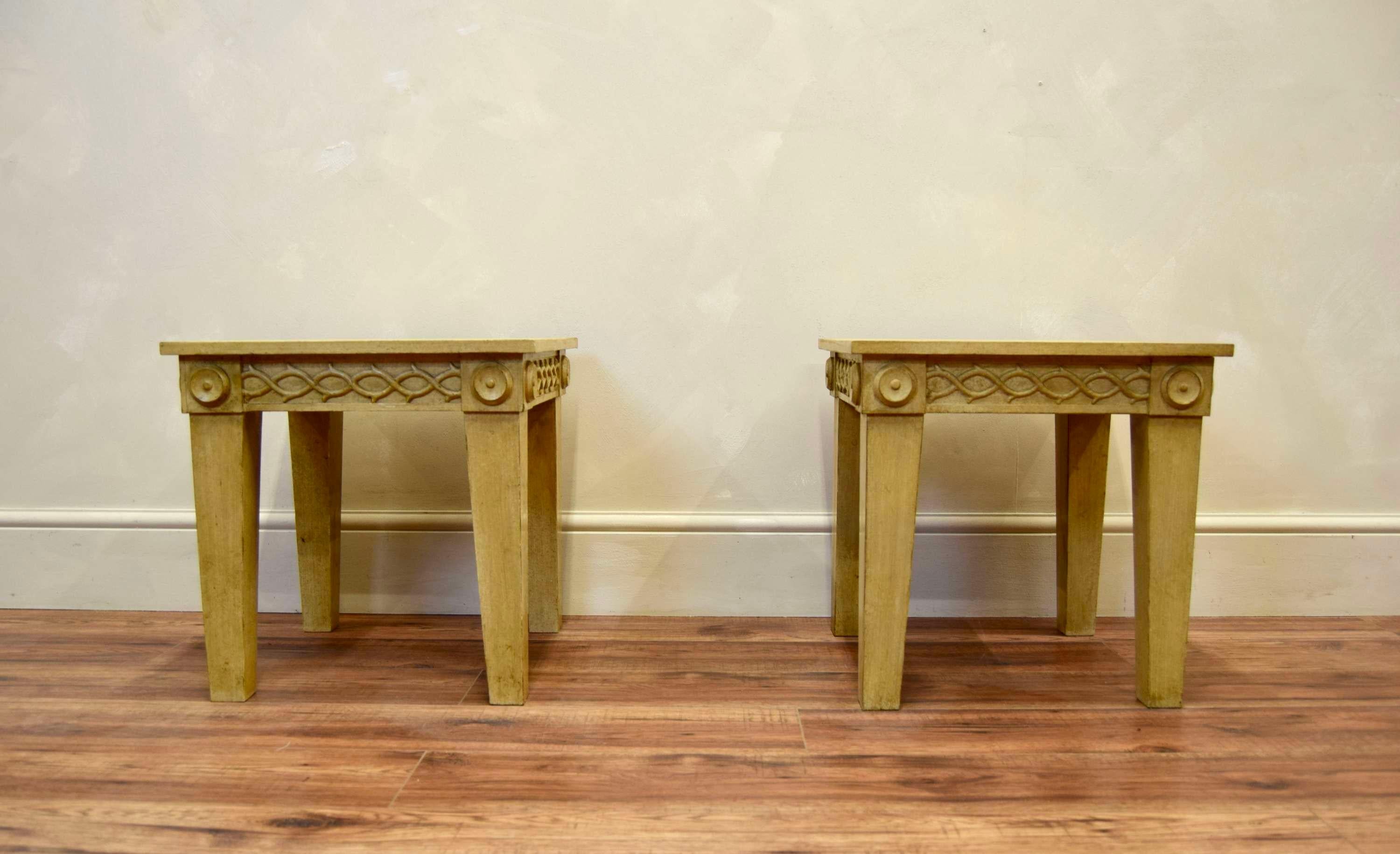 Painted, 20th Century Side Tables with Bullseye and Vine Detailing For ...