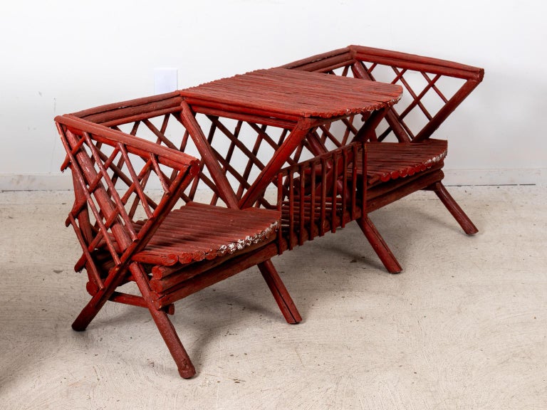 Painted Adirondack Bench For Sale at 1stDibs
