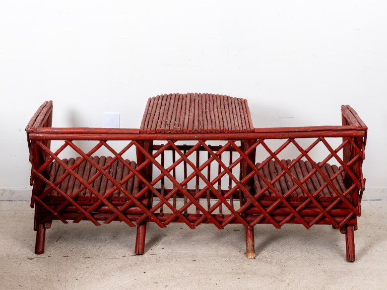 Painted Adirondack Bench For Sale at 1stDibs