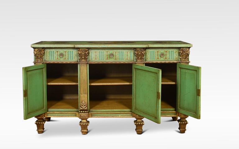 Painted and Gilded Breakfront Sideboard For Sale at 1stDibs