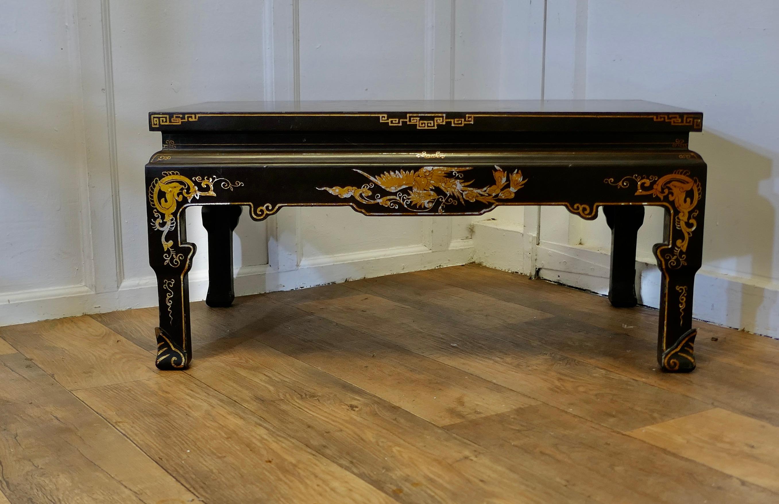 Painted and Lacquered Chinoiserie Coffee Table For Sale at 1stDibs